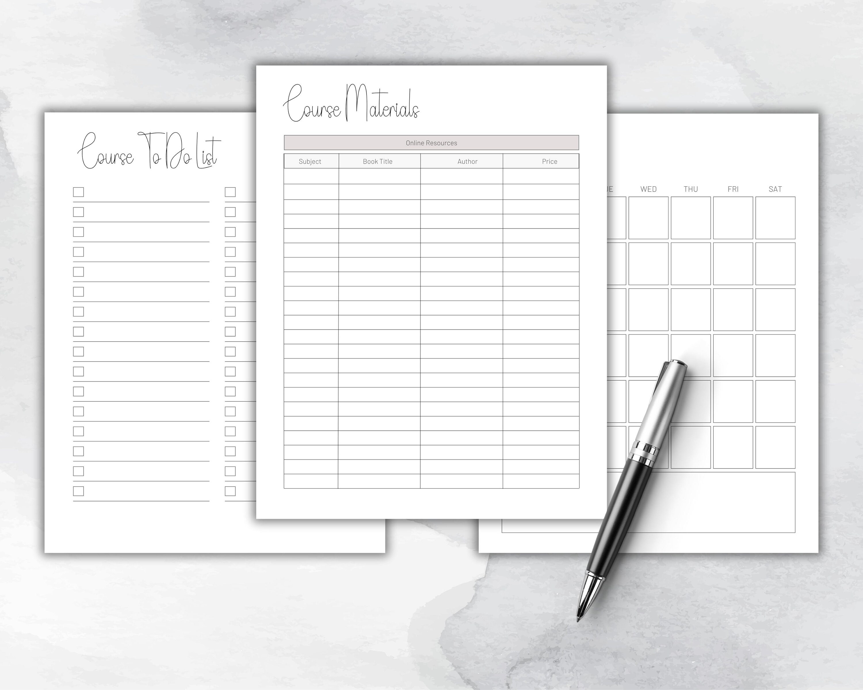 EDITABLE Student Planner Templates Study Journal Workbook Worksheets ...