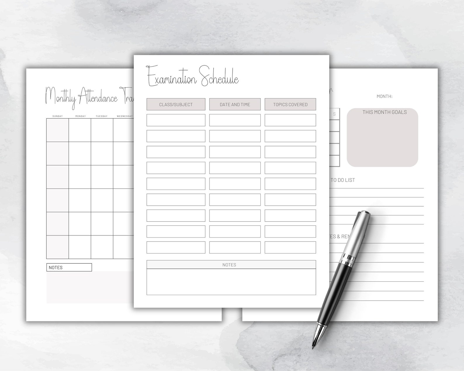 EDITABLE Student Planner Templates Study Journal Workbook Worksheets ...