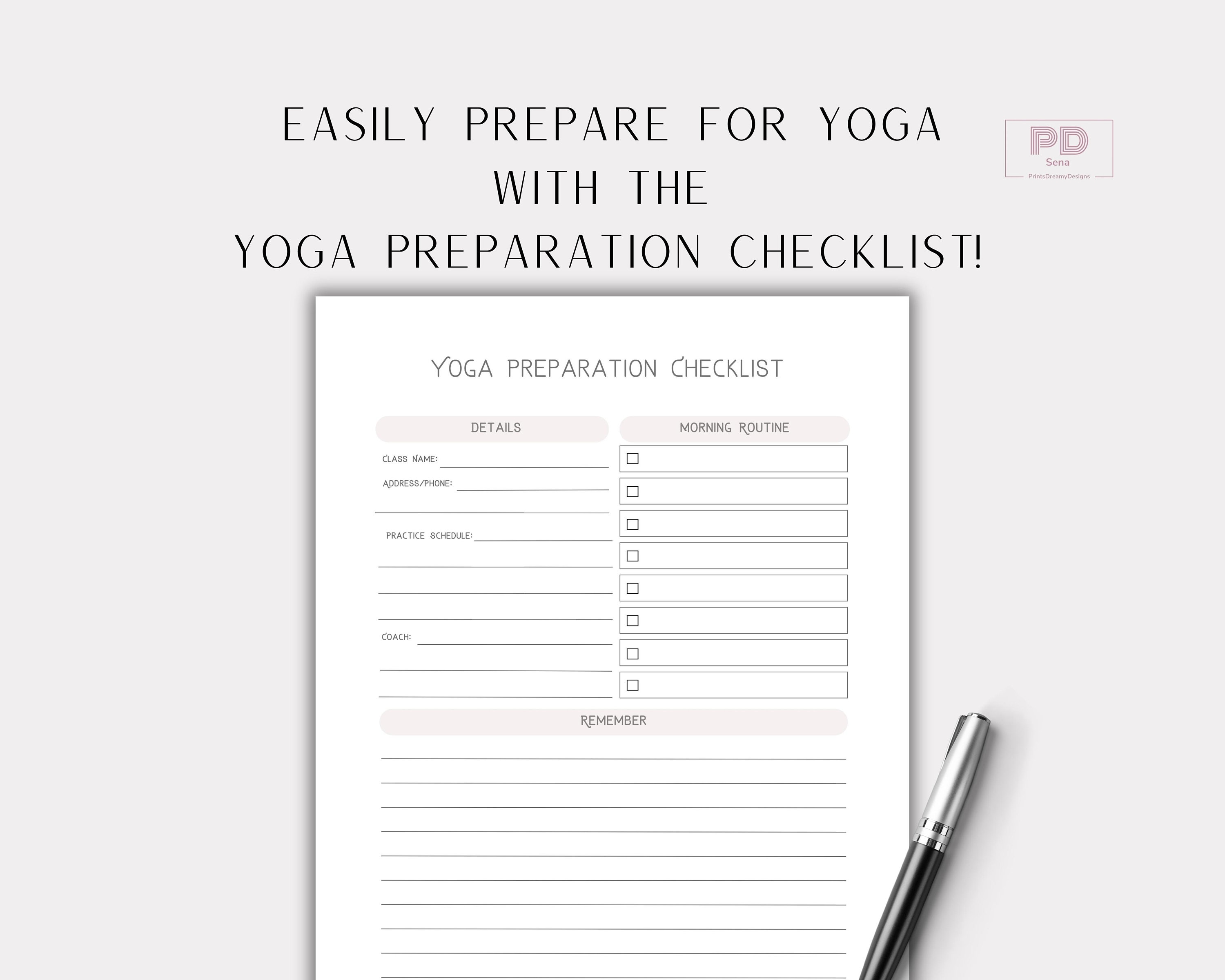 Yoga Journal Yoga Poses Planner Printable Yoga Tracker Wellness Planner ...