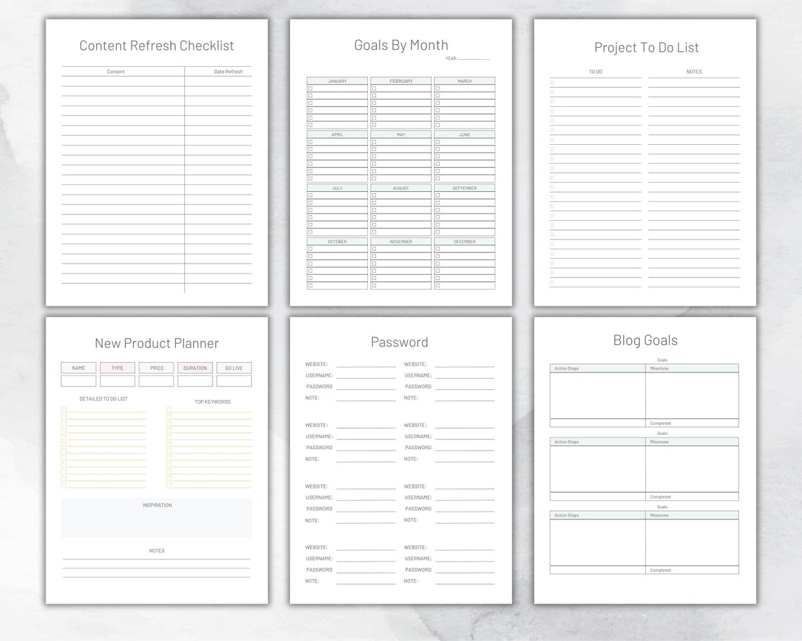 EDITABLE Blogger Planner Blog Planner PDF Digital Blogging Budget ...