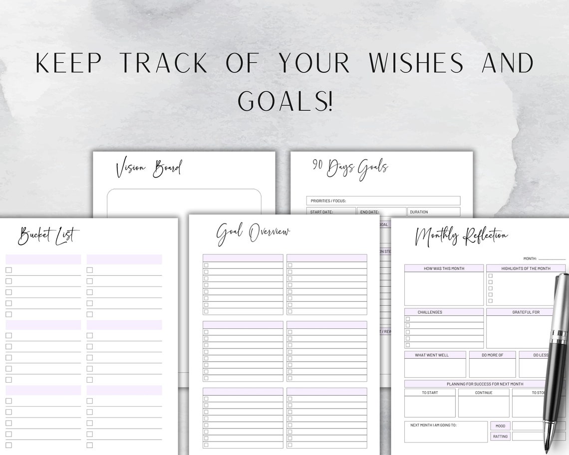 EDITABLE Goal Planner Templates Goals Tracker Smart Goals Annual ...