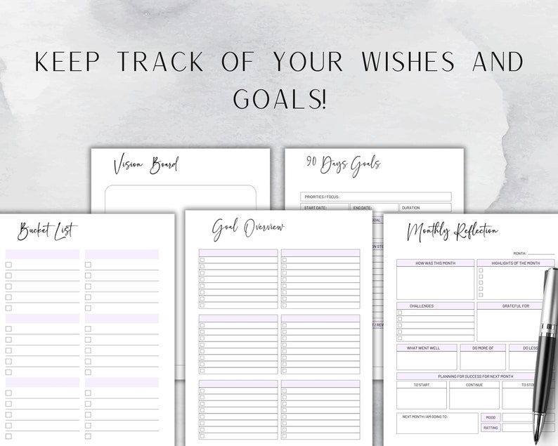 EDITABLE Goal Planner Templates Goals Tracker Smart Goals Annual ...
