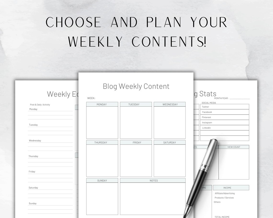 EDITABLE Blogger Planner Blog Planner PDF Digital Blogging Budget ...