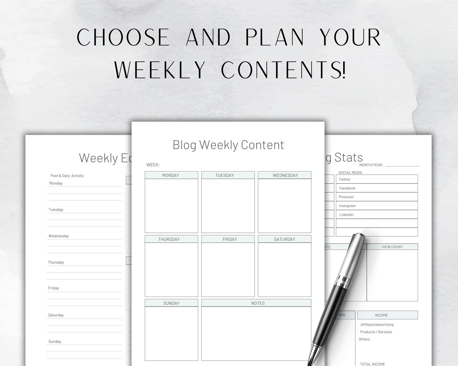 EDITABLE Blogger Planner Blog Planner PDF Digital Blogging Budget ...