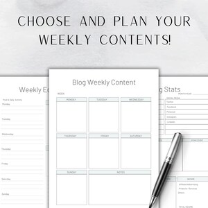 EDITABLE Blogger Planner Blog Planner PDF Digital Blogging Budget ...