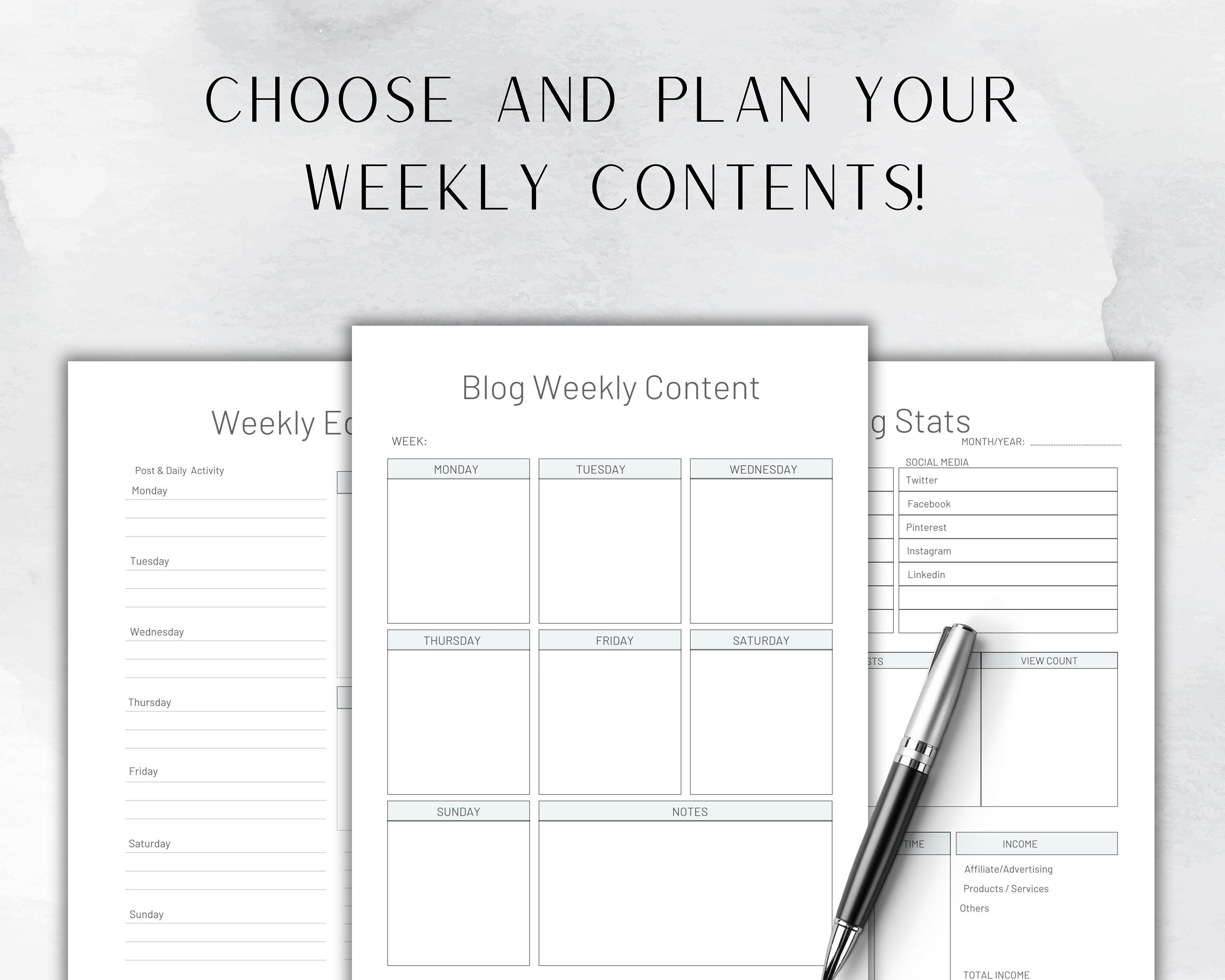 EDITABLE Blogger Planner Blog Planner PDF Digital Blogging Budget ...