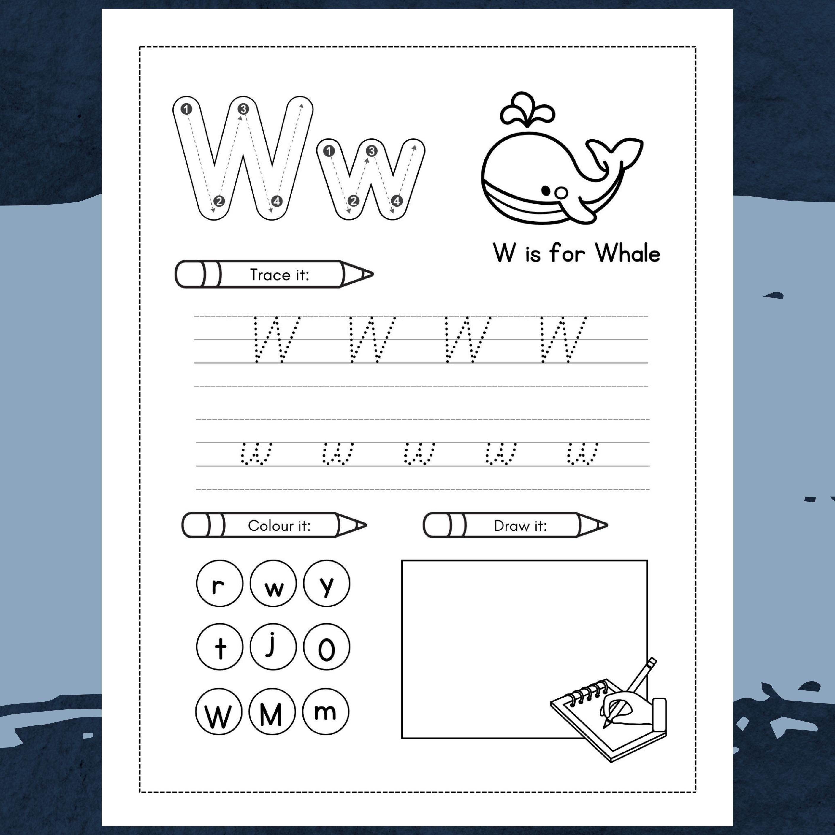 Alphabet Worksheets for Preschool Kindergarten Printable Handwriting ...