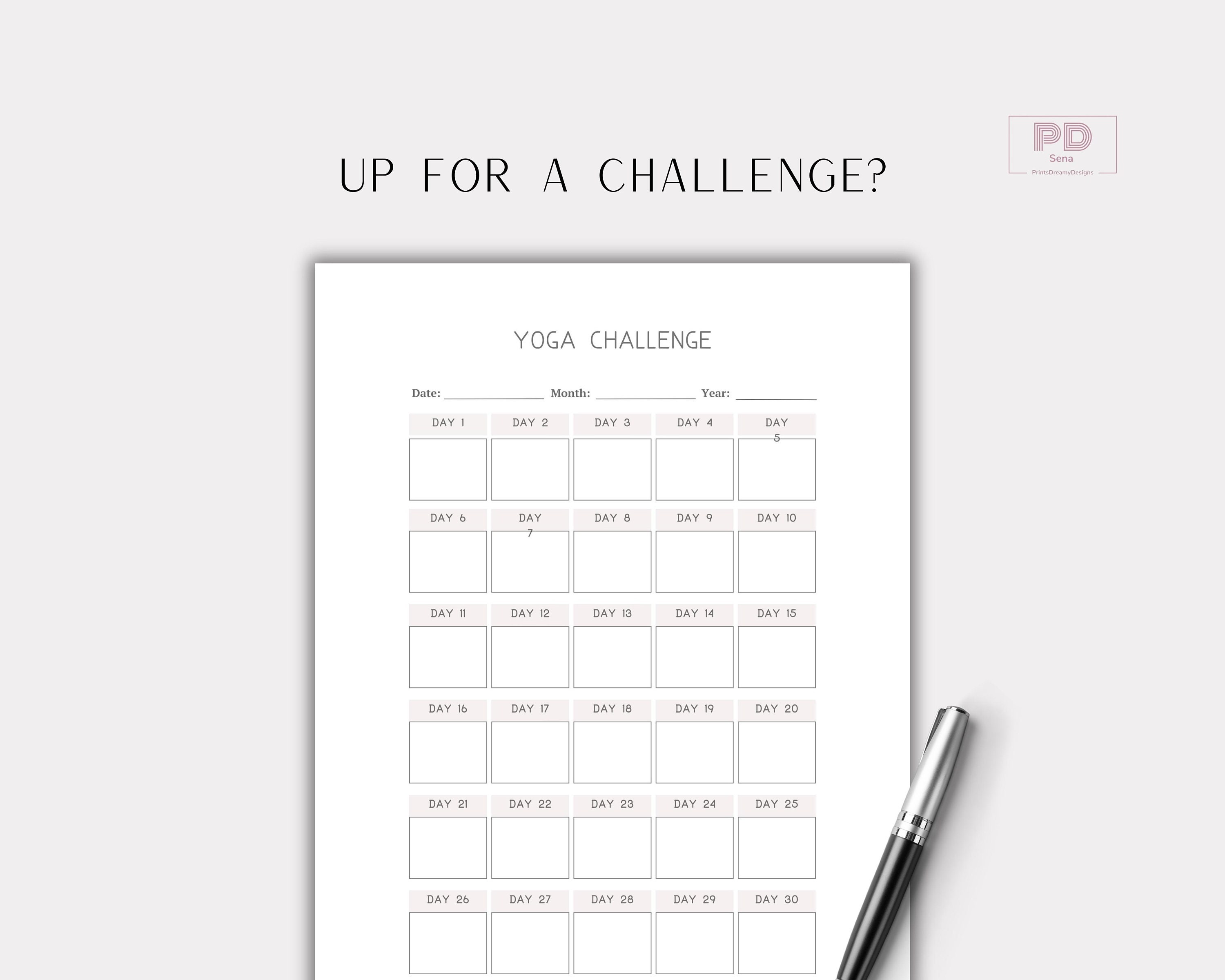 Yoga Journal | Yoga Poses Planner | Printable Yoga Tracker | Wellness ...