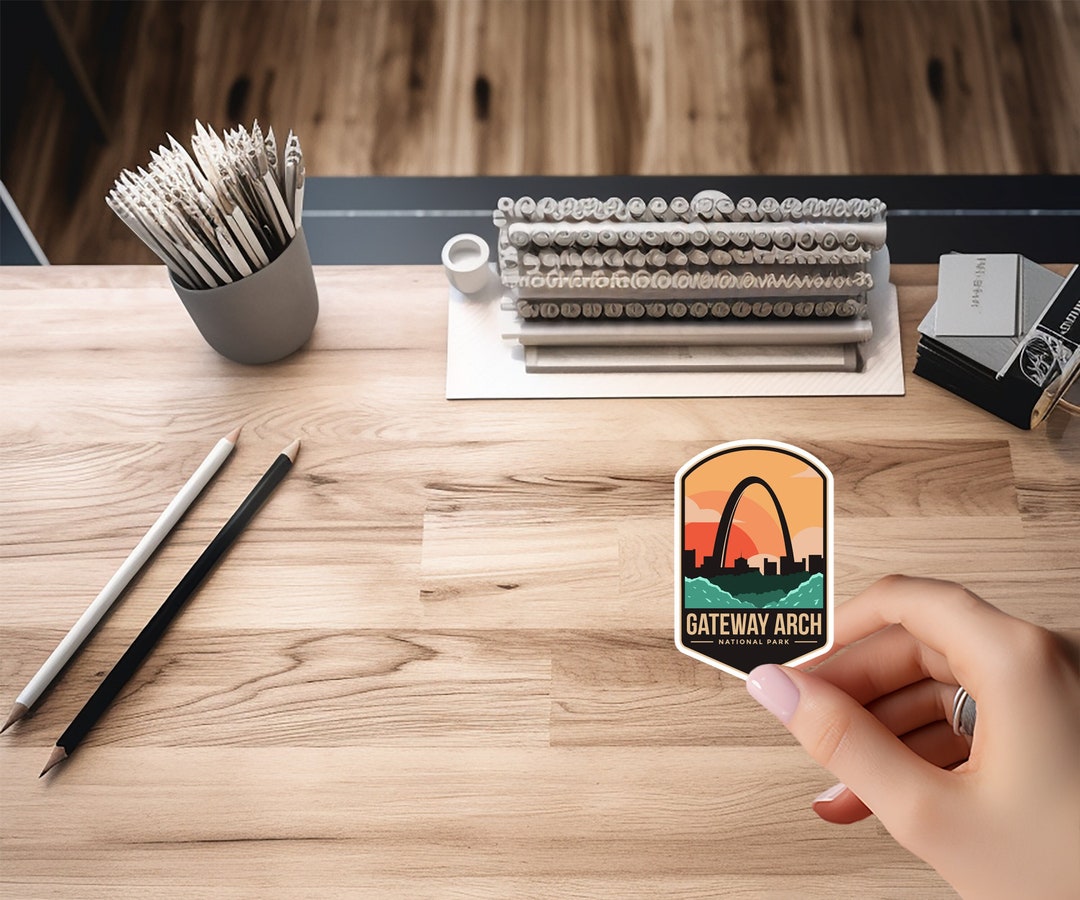 Gateway Arch National Park Badge Stickers | Laptop, Water Bottle ...