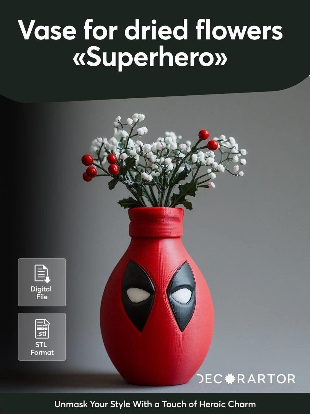 Superhero Vase – Modern Home Decor – 3D Printable Model | Digital STL ...