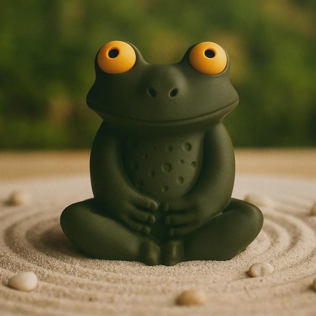 Adorable Froggie Sculpture • 3d-printed Relaxed Frog Statue • Cute ...