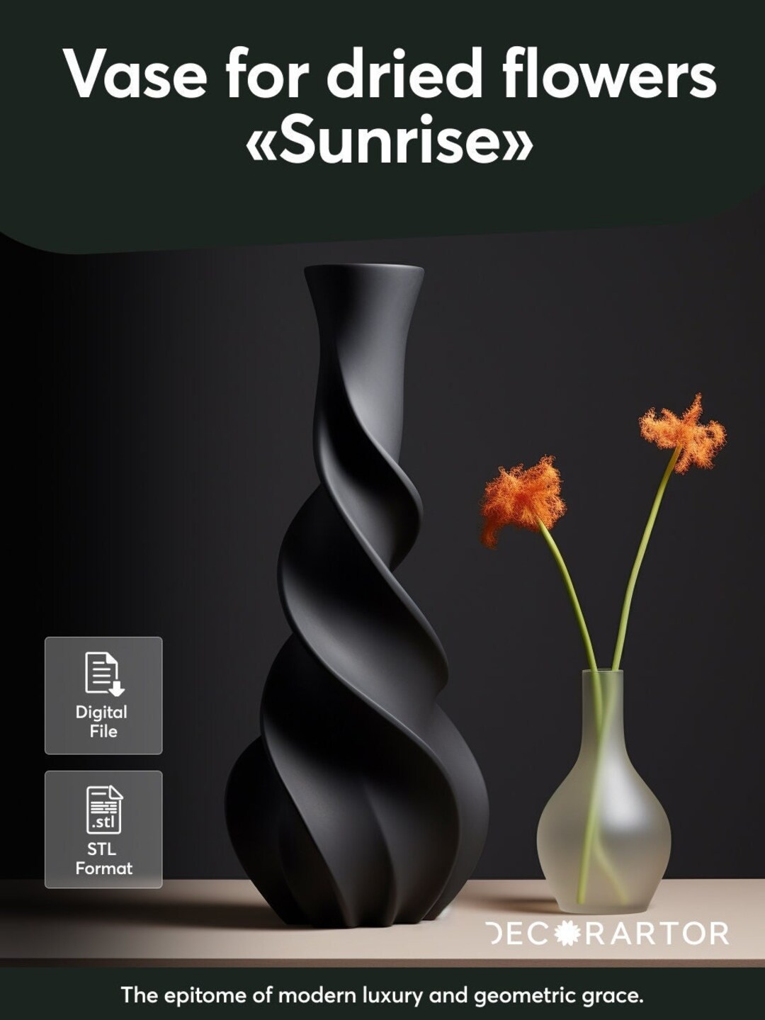 Sunrise Vase – Modern Home Decor – 3D Printable Model | Digital STL ...