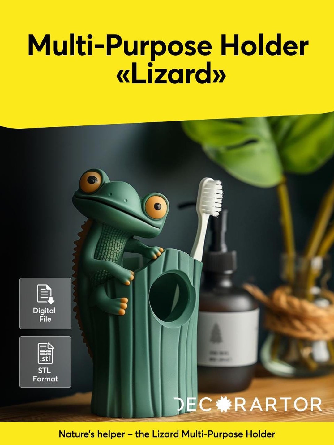 Multi-purpose Holder for Toothbrushes, Pencils and More Lizard - Etsy