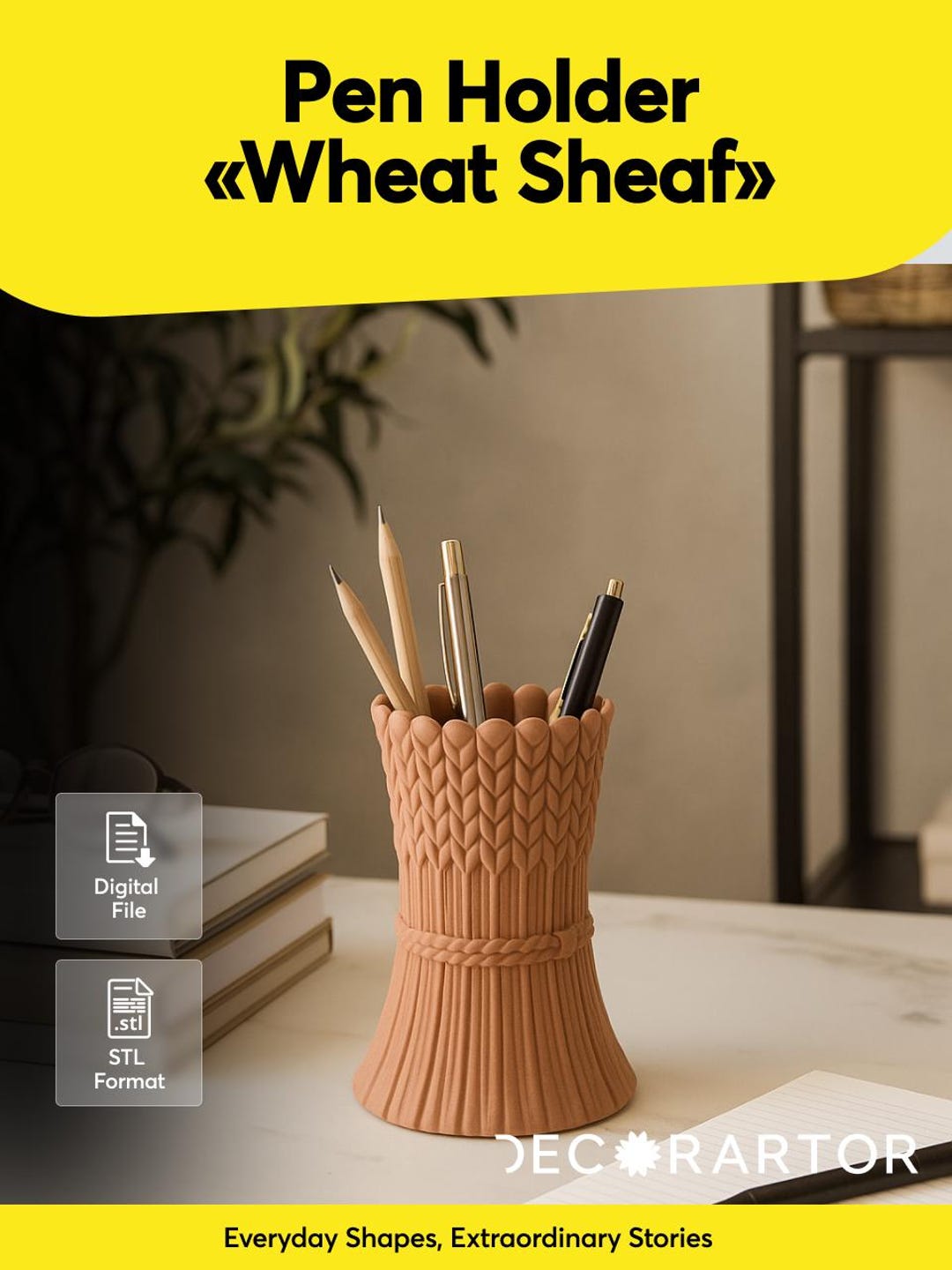 Wheat Sheaf Pen Holder – Modern Home Decor – 3D Printable Model ...