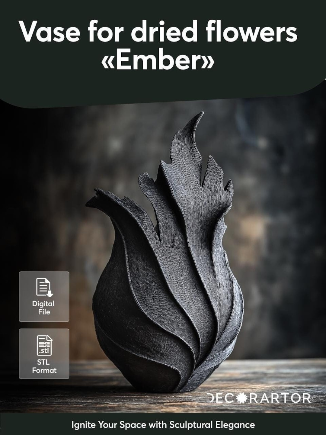 Ember Vase – Modern Home Decor – 3D Printable Model | Digital STL File | Instant Download for ...