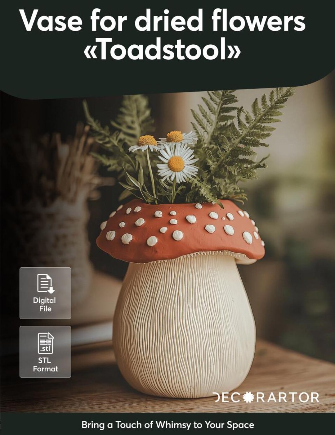 Toadstool Vase – Modern Home Decor – 3D Printable Model | Digital STL ...