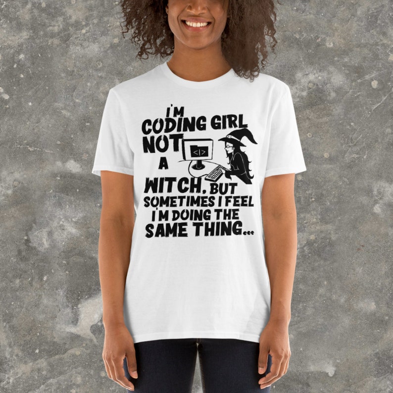 Programmer Girl Witch Shirt With Funny Female Coding Developer - Etsy