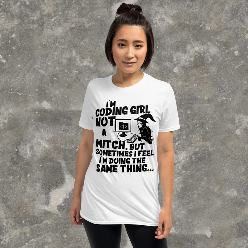 Programmer Girl Witch Shirt With Funny Female Coding Developer - Etsy