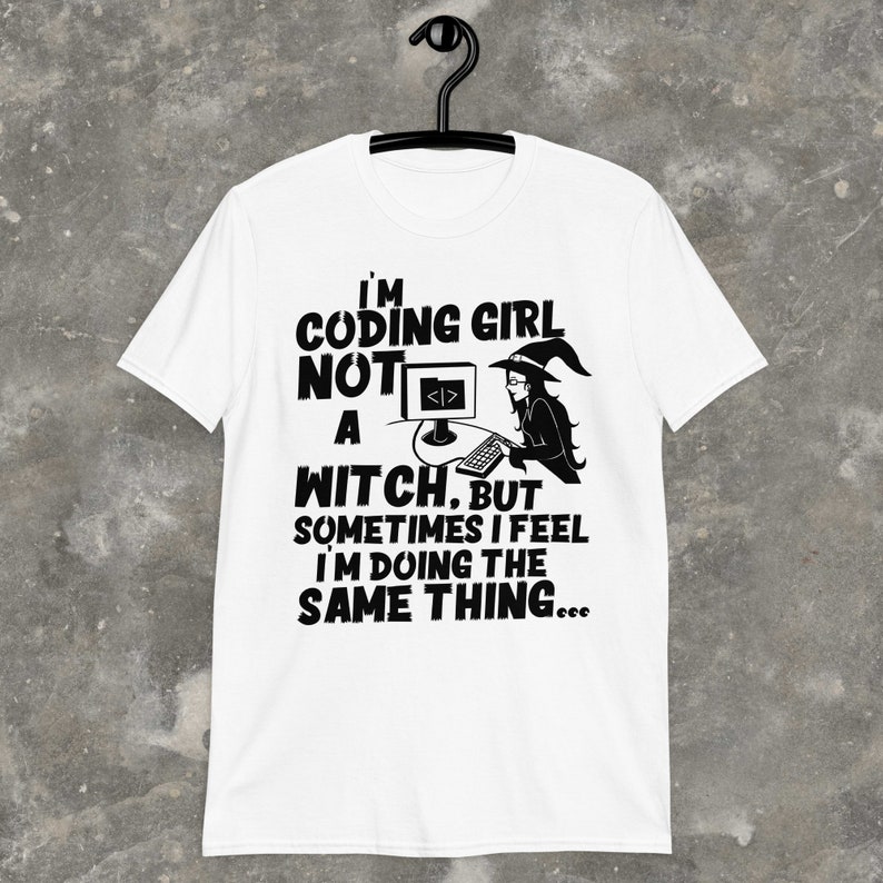Programmer Girl Witch Shirt With Funny Female Coding Developer - Etsy