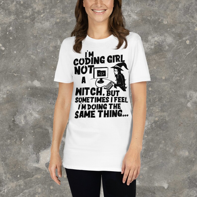 Programmer Girl Witch Shirt With Funny Female Coding Developer - Etsy
