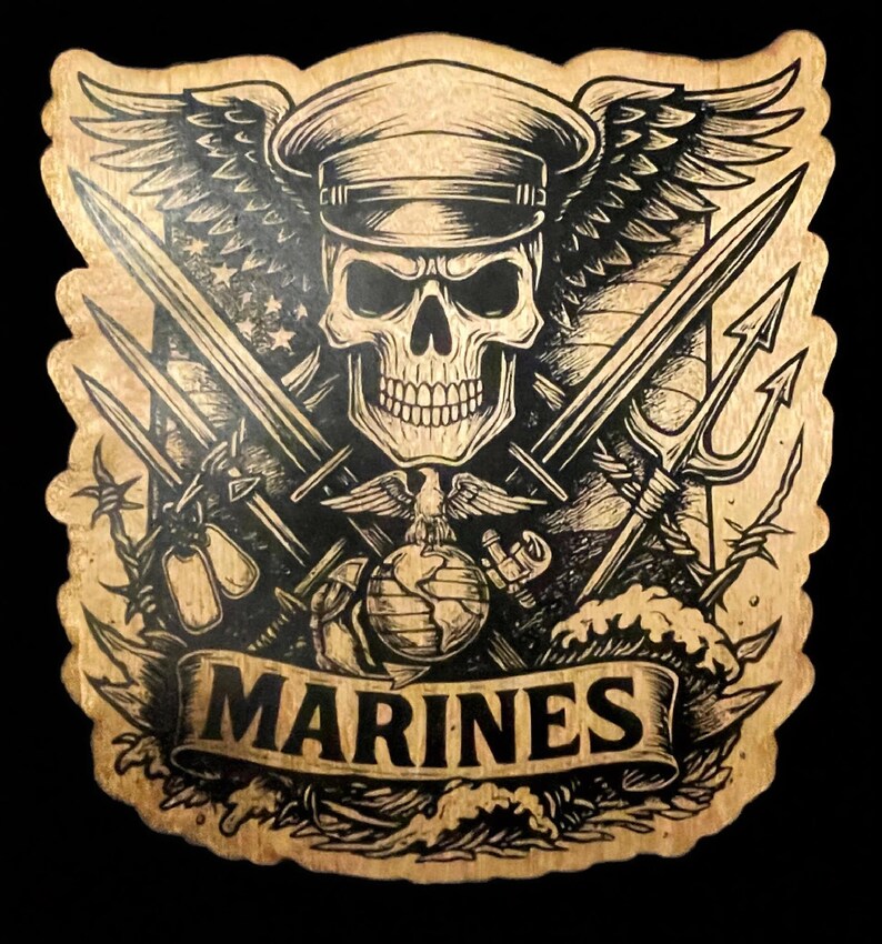 Laser Detailed USMC Wall Art: Skull, Eagle, Globe & Anchor - Etsy