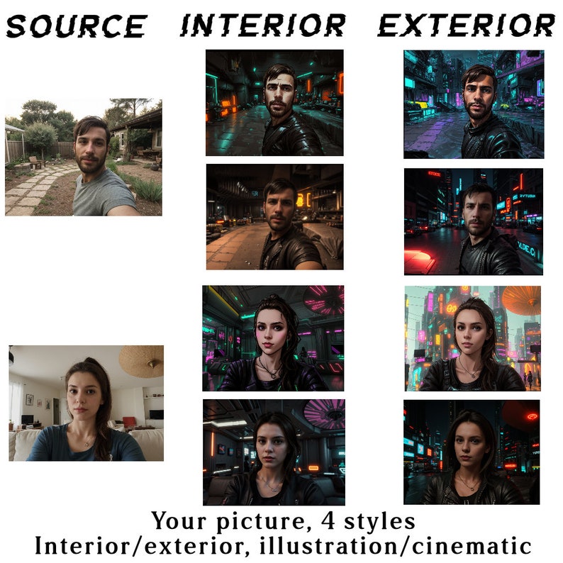 Custom Cyberpunk Transformation: 4 Unique Portraits From Your Photo ...