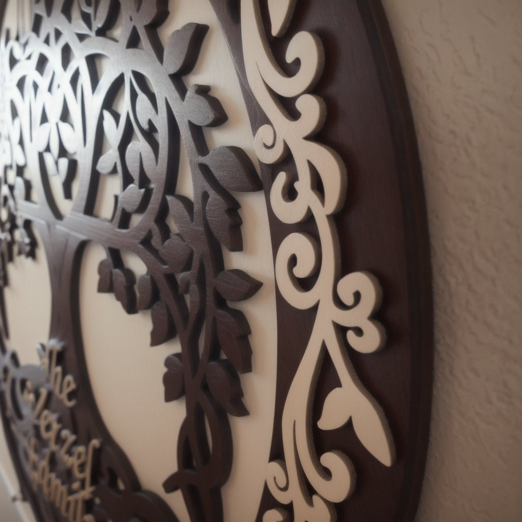Striking Custom Family Tree Wall Art Personalized Laser Cut Tree of ...