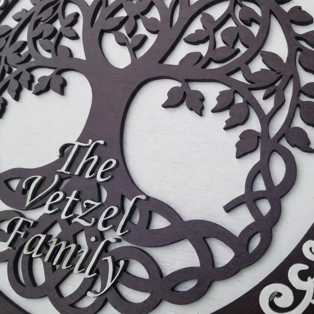 Striking Custom Family Tree Wall Art Personalized Laser Cut Tree of ...