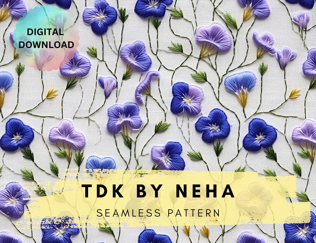 Birth Month Embroidery Seamless File, Morning Glory Flower Cottage Core ...