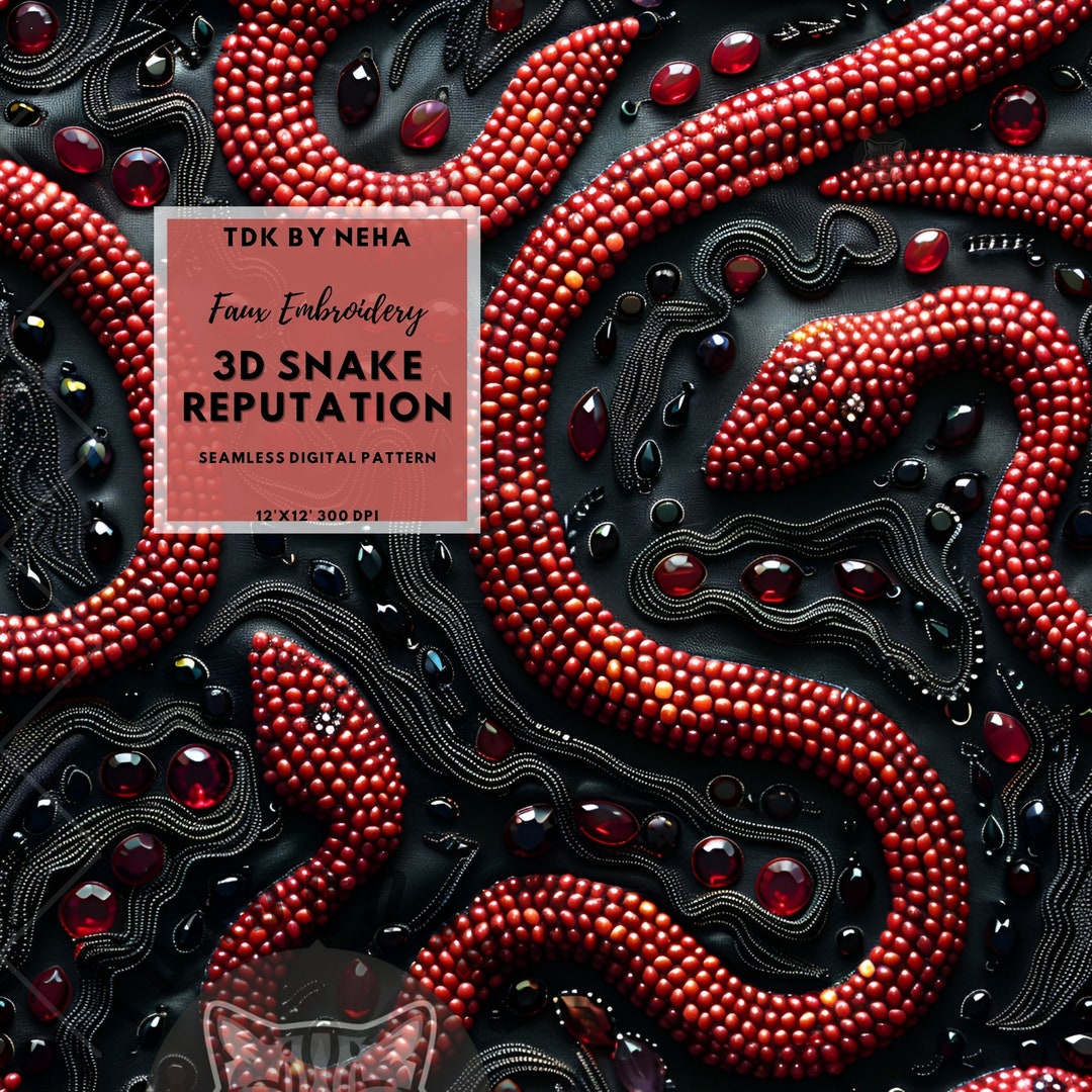 3D Snakes Seamless Digital Paper for Fabric Printing, Reputation Pop ...