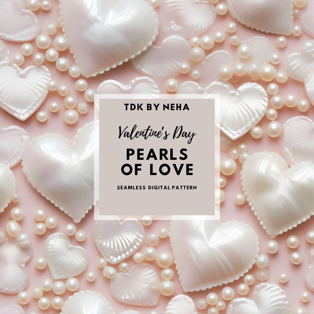 Valentine's Day Pearl Seamless File, Pearlescent Heart Texture Digital ...