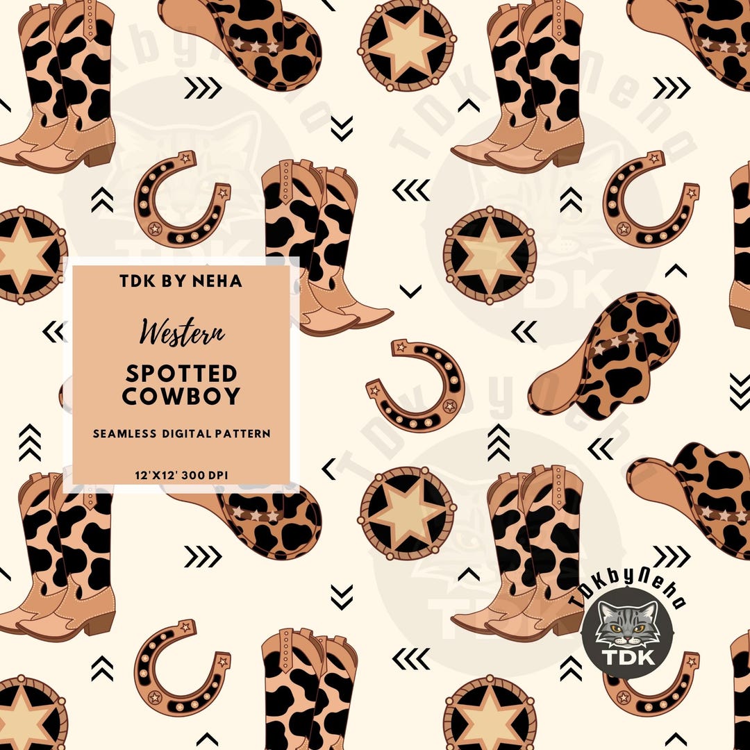 Spotted Neutral Western Seamless Pattern Digital Paper for Fabric Print ...