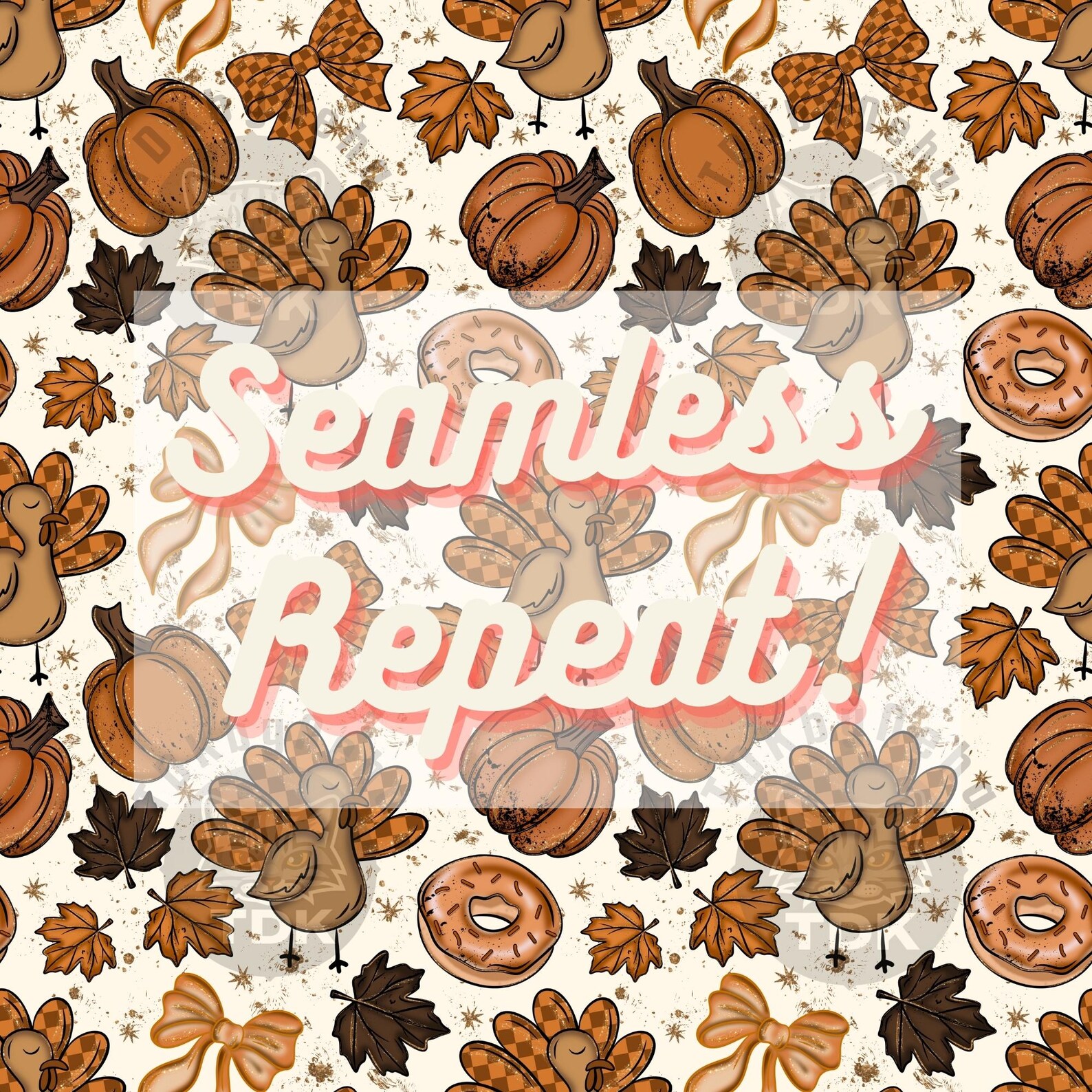 Fall Checks Turkey Seamless Pattern Digital Paper for Fabric Print ...