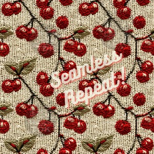 Vintage Cherry Faux Fabric Texture Seamless Digital Paper Fabric Print ...
