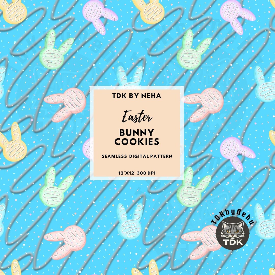 Pastel Easter Peeps Bunny Seamless File, Preppy Icing Cookie Easter ...