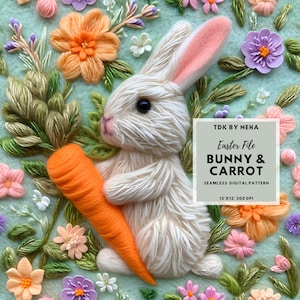 Nursery Cute Bunny Rabbit and Carrot Sublimation Design, Easter Bunny ...