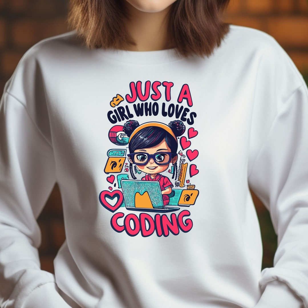 Just a Girl Who Loves Coding PNG Design, Transparent Png Sublimation ...