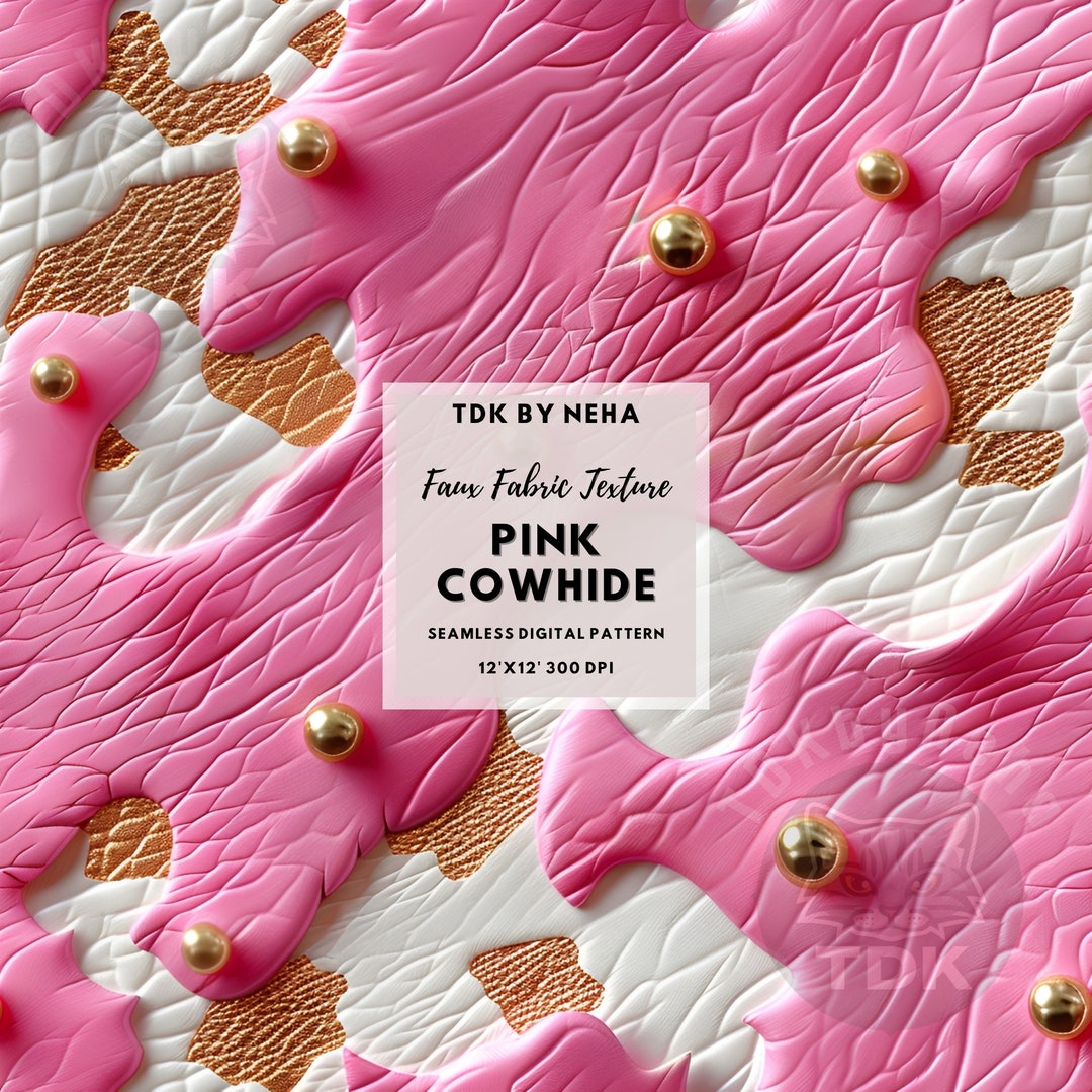 Pink Gold Cowhide Faux Leather Texture Seamless Digital Paper for ...