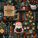 Boho Bookish Santa Seamless Pattern Reading Contemporary Digital Paper ...