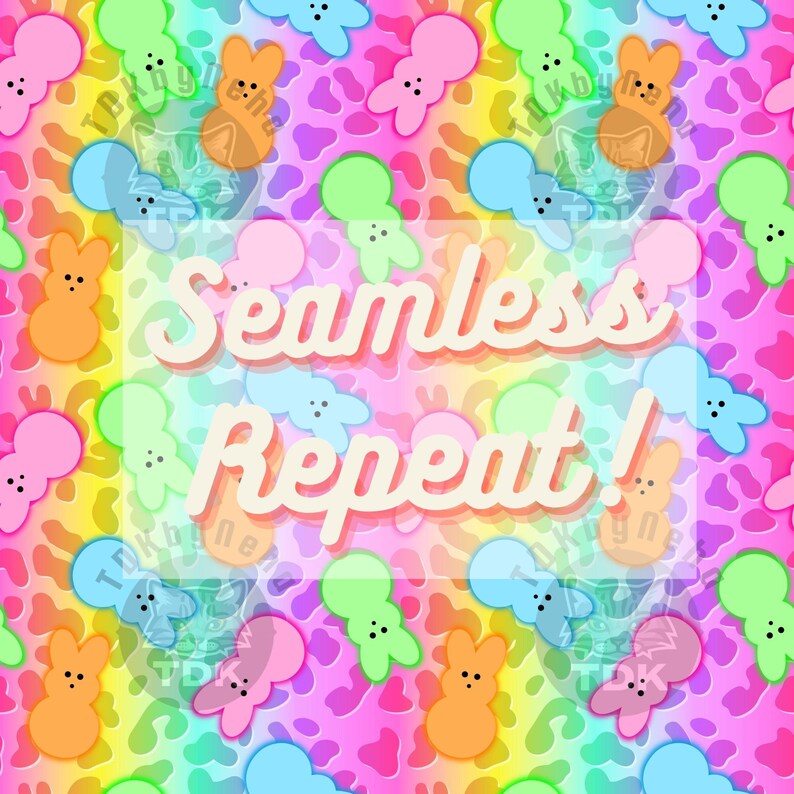 Spotted Neon Easter Peeps Bunny Seamless File, Preppy Easter Seamless ...