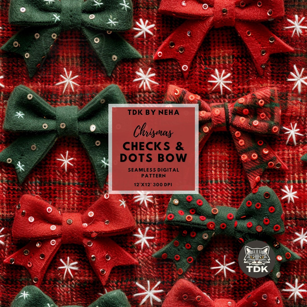 Christmas Checks Dots Coquette Seamless Pattern for Fabric Print Winter ...
