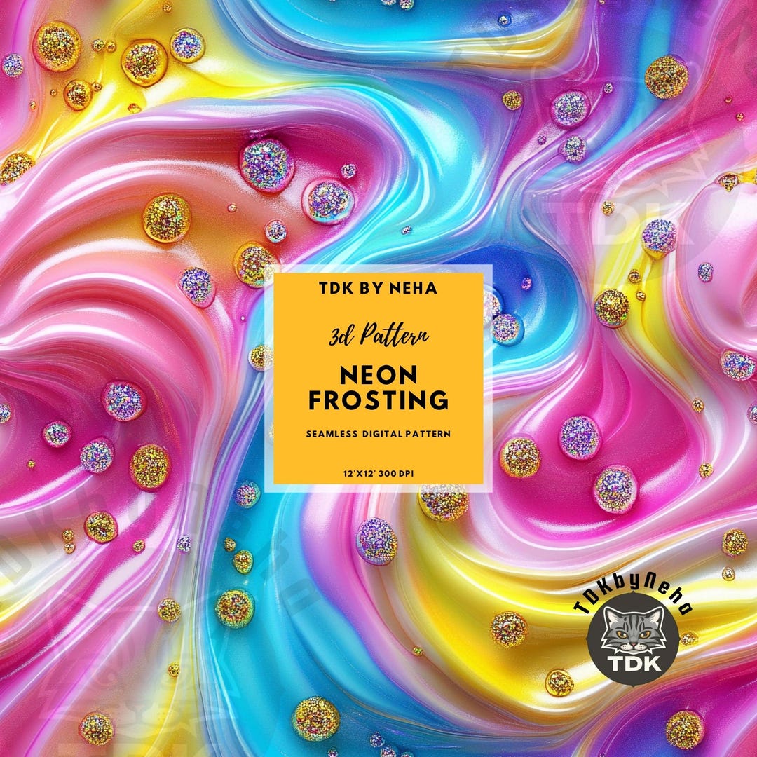 Neon Frosting Seamless Pattern Unlimited Commercial Use Digital File ...