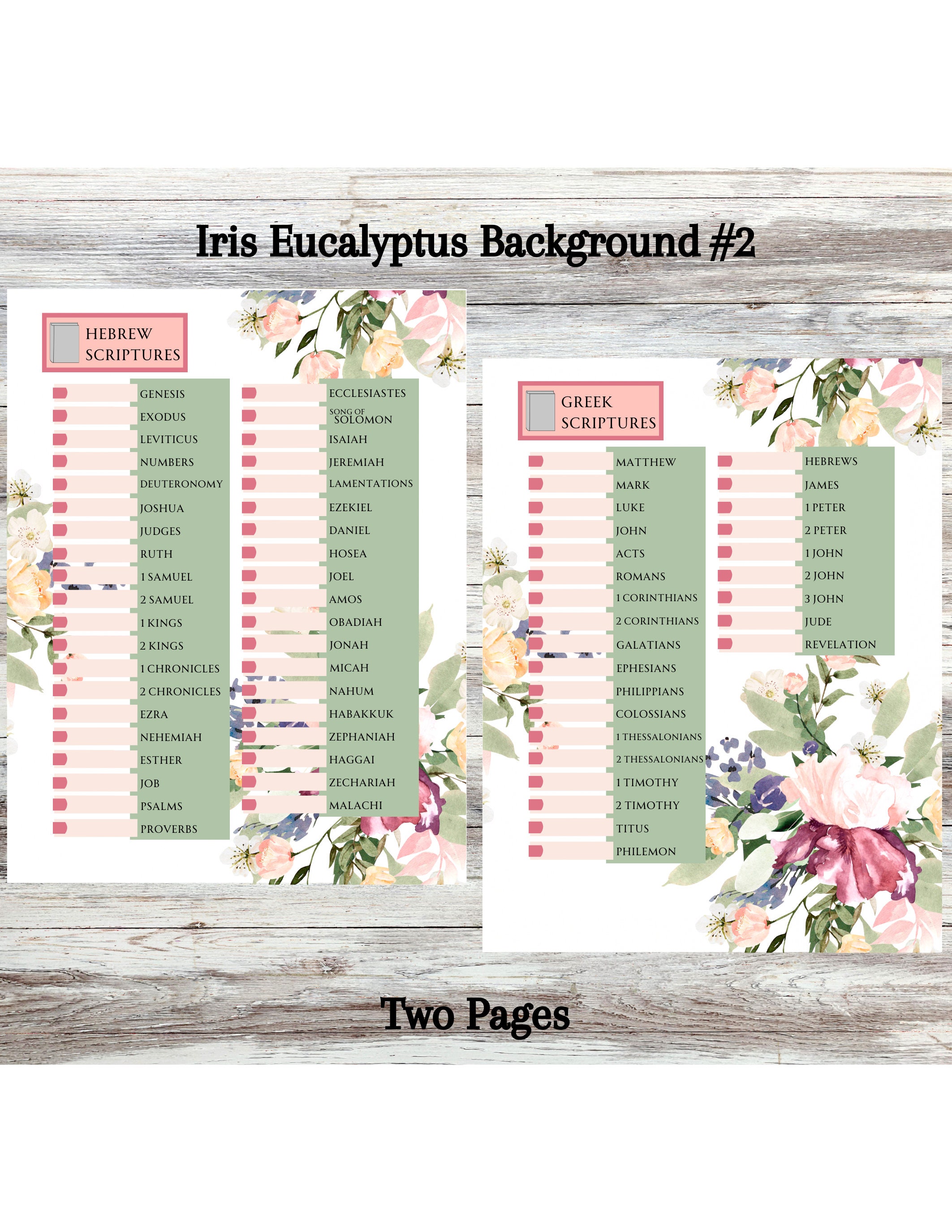 Bible Reading Checklist Undated - JW - Iris Eucalyptus - Printable PDF ...