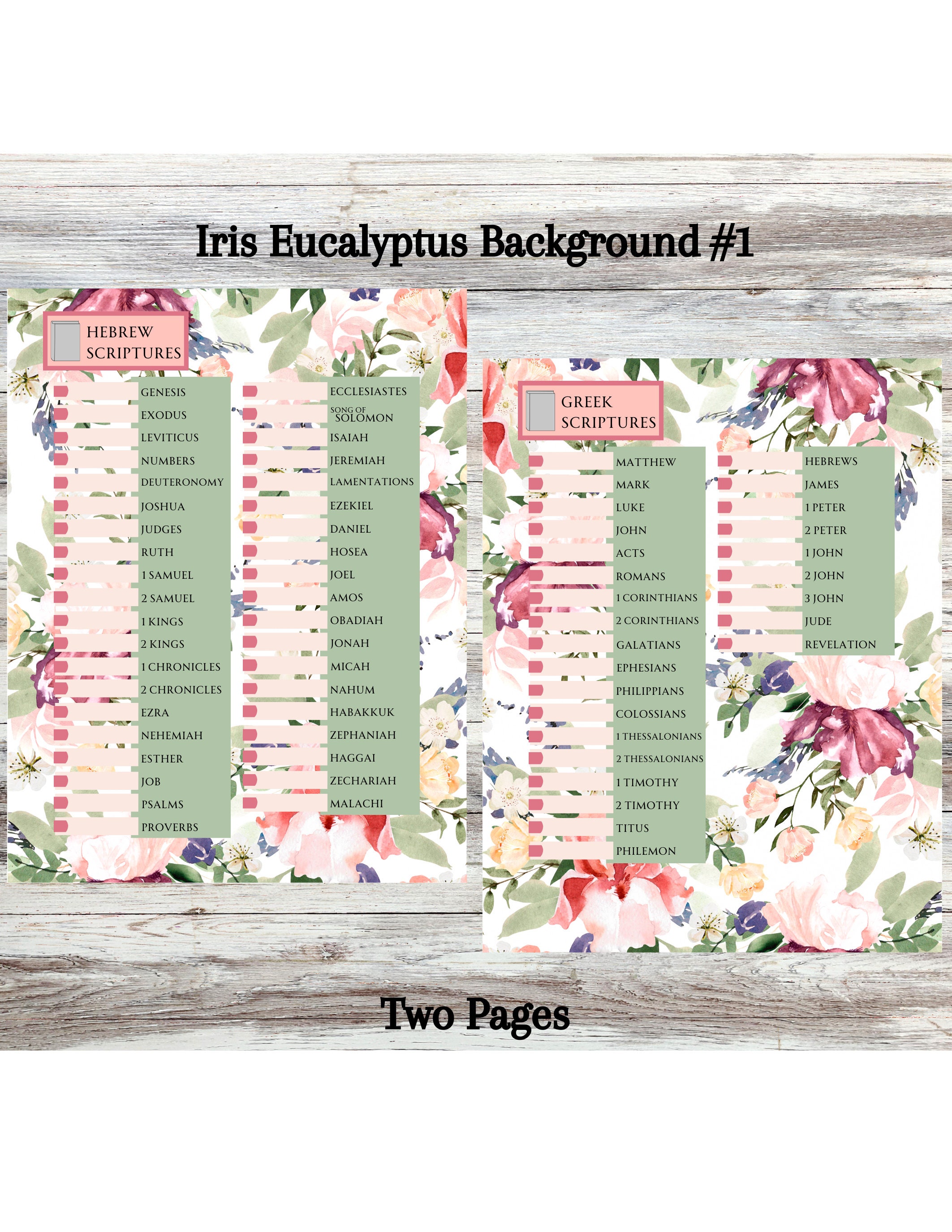 Bible Reading Checklist Undated - JW - Iris Eucalyptus - Printable PDF ...