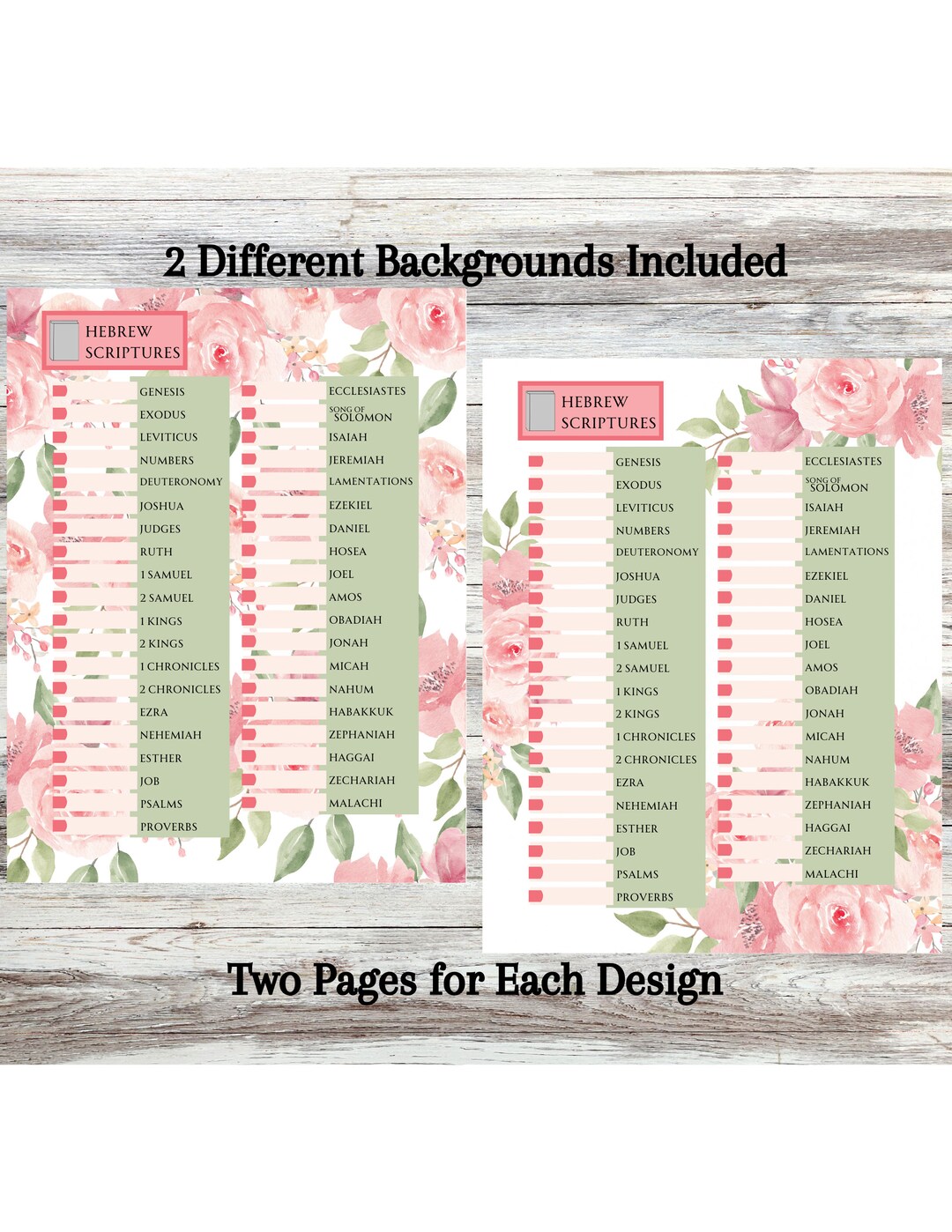 Bible Reading Checklist Undated - JW - Pink Roses - Printable PDF ...