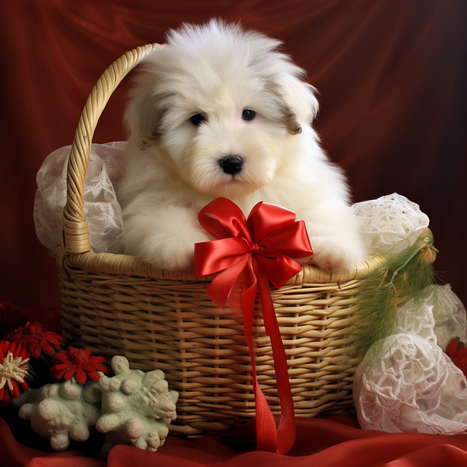 Furry Surprise Old English Sheepdog design & Craft Material - Etsy