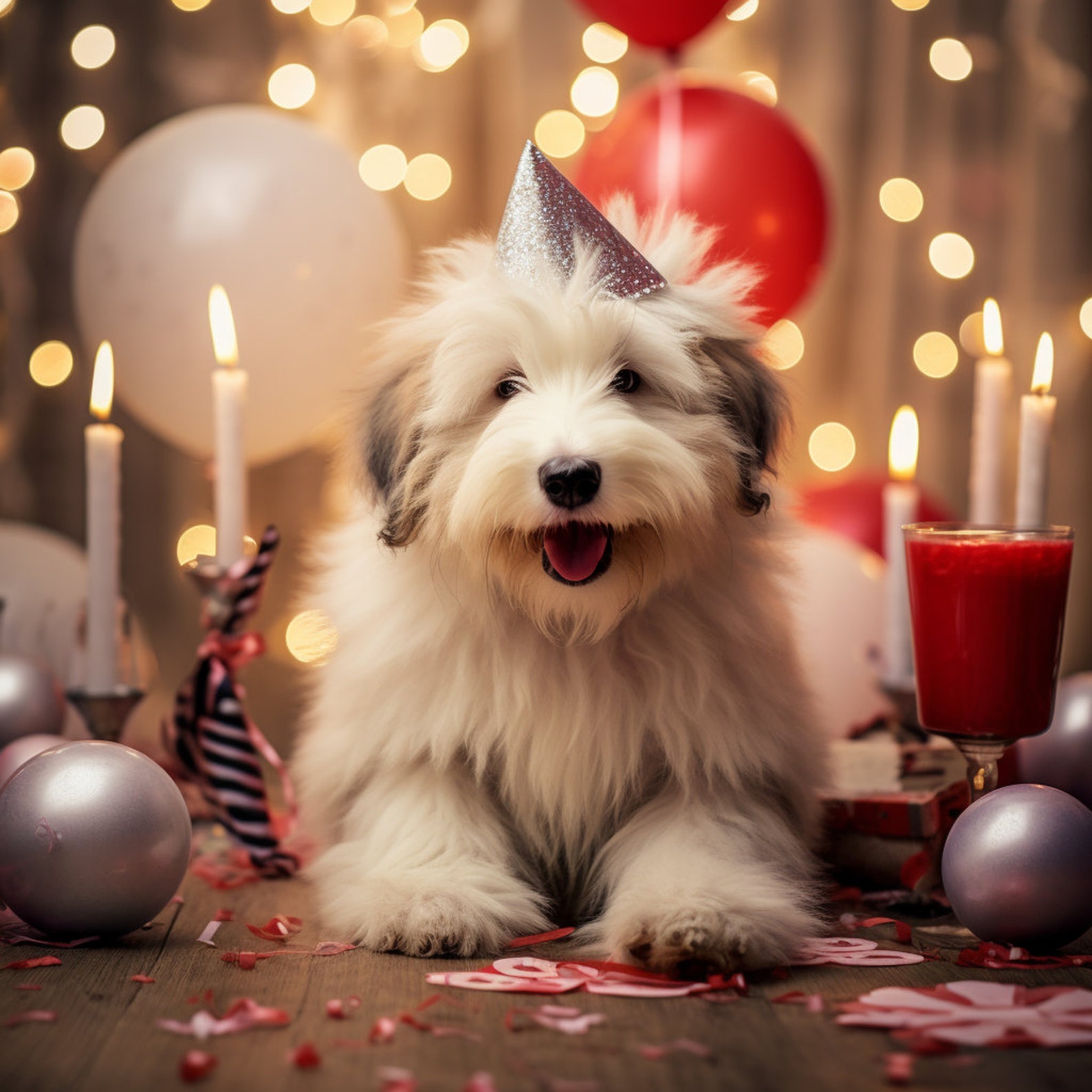 Furry Surprise Old English Sheepdog design & Craft Material - Etsy