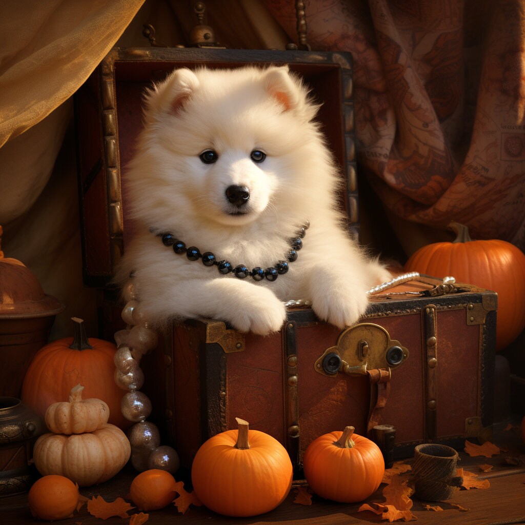 Halloween Samoyed design & Craft Material 30 PNG Pack - Etsy