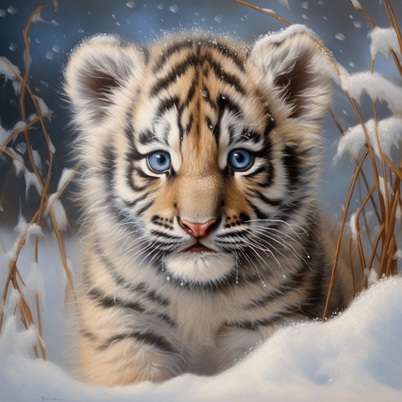 Snowy Paws, Tiger (design & Craft Material 30 PNG Pack), Design for ...