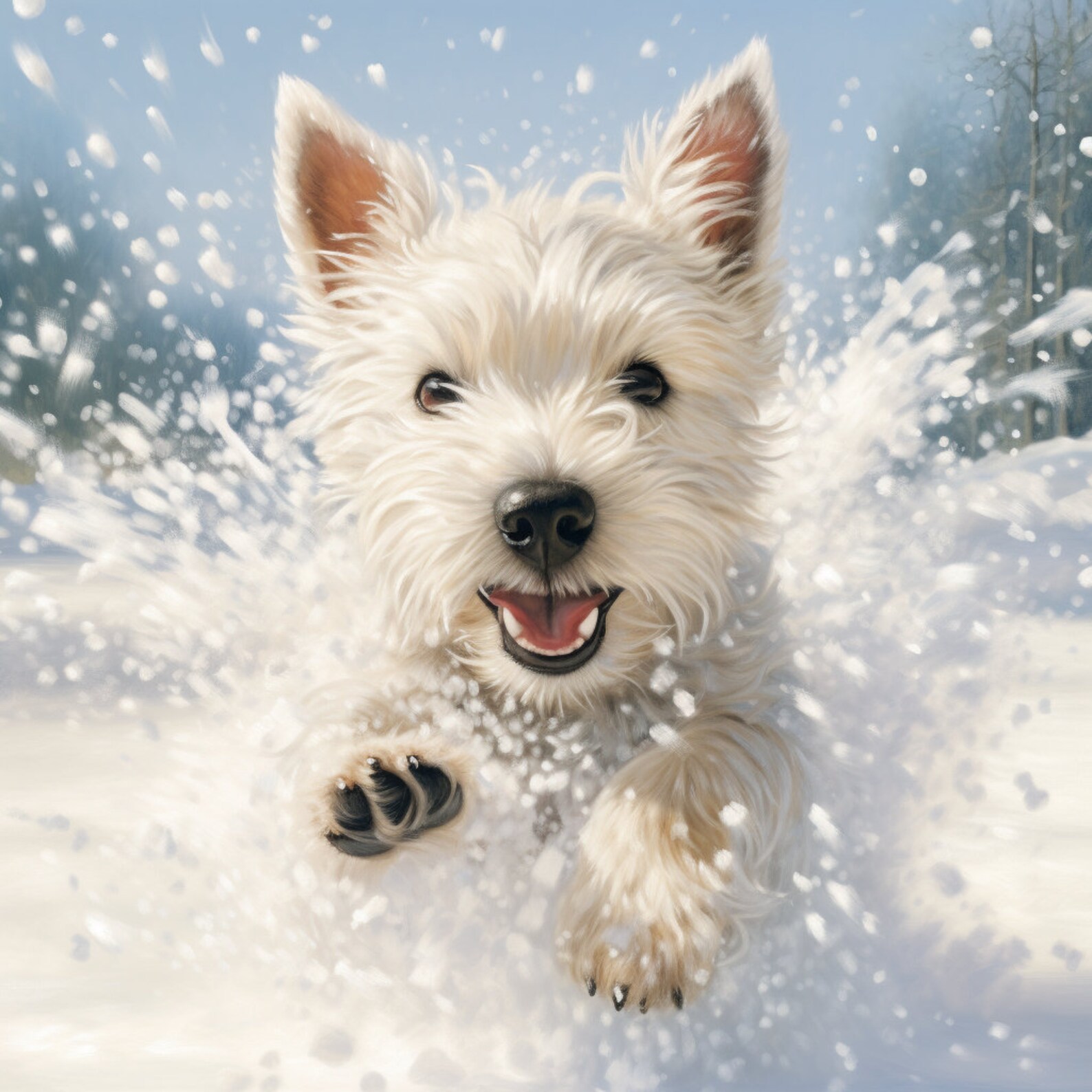 Snowy Paws, Westie design & Craft Material 30 PNG Pack, Design for ...